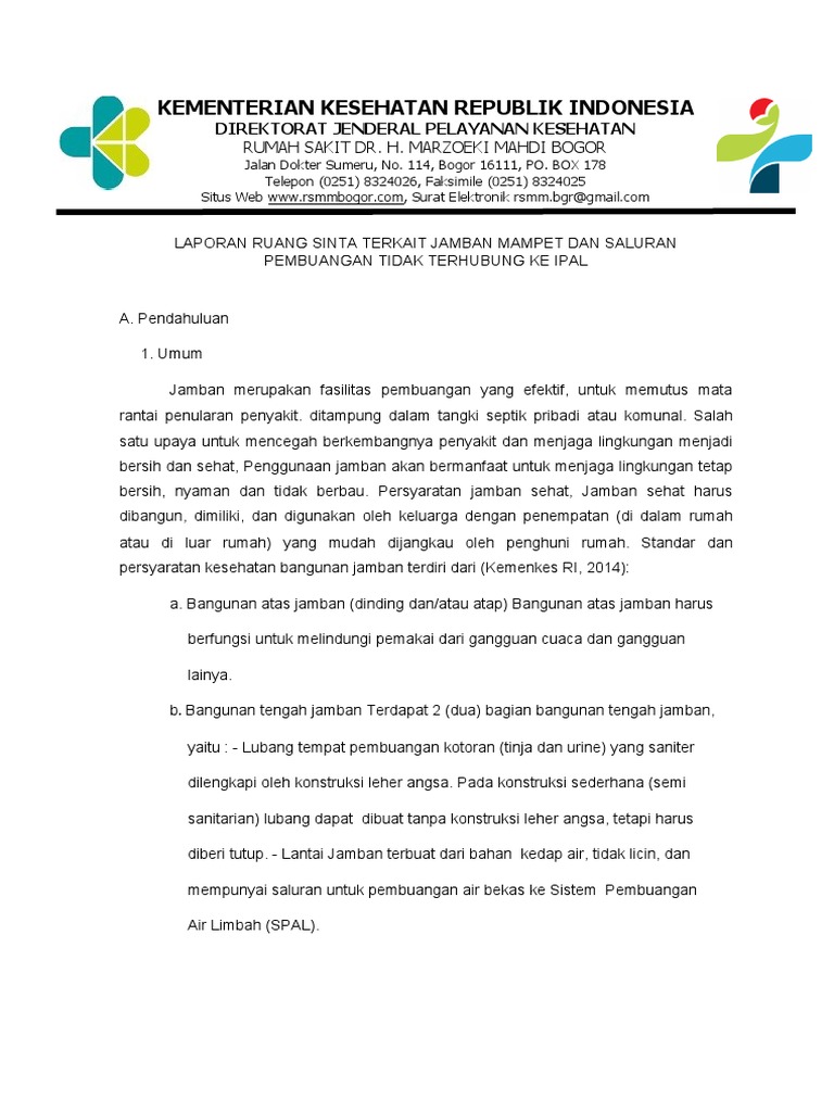 Laporan Jamban Sehat dan Saluran Limbah | PDF | Sains & Matematika