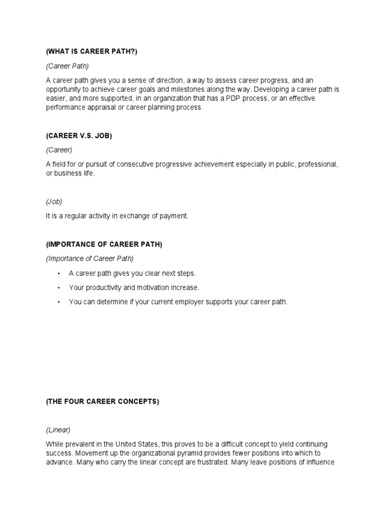 Career Path Script | PDF | Time Management | Professional Skills