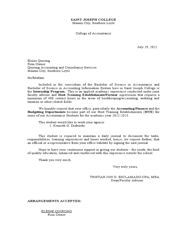 Endorsement Letter | PDF