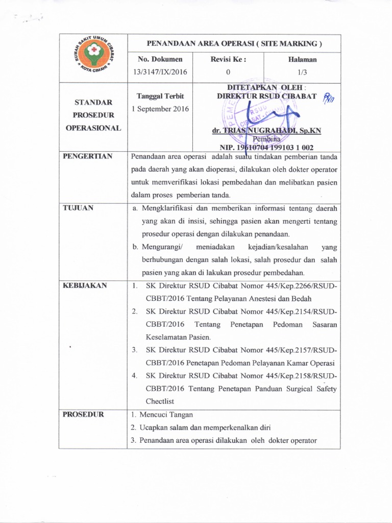 Spo Penandaan Area Operasi (Site Marking) | PDF