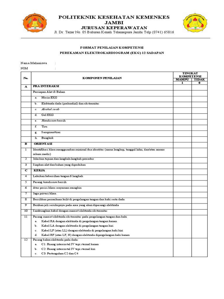 Perekaman Elektrokardiogram (Ekg) 12 Sadapan | PDF