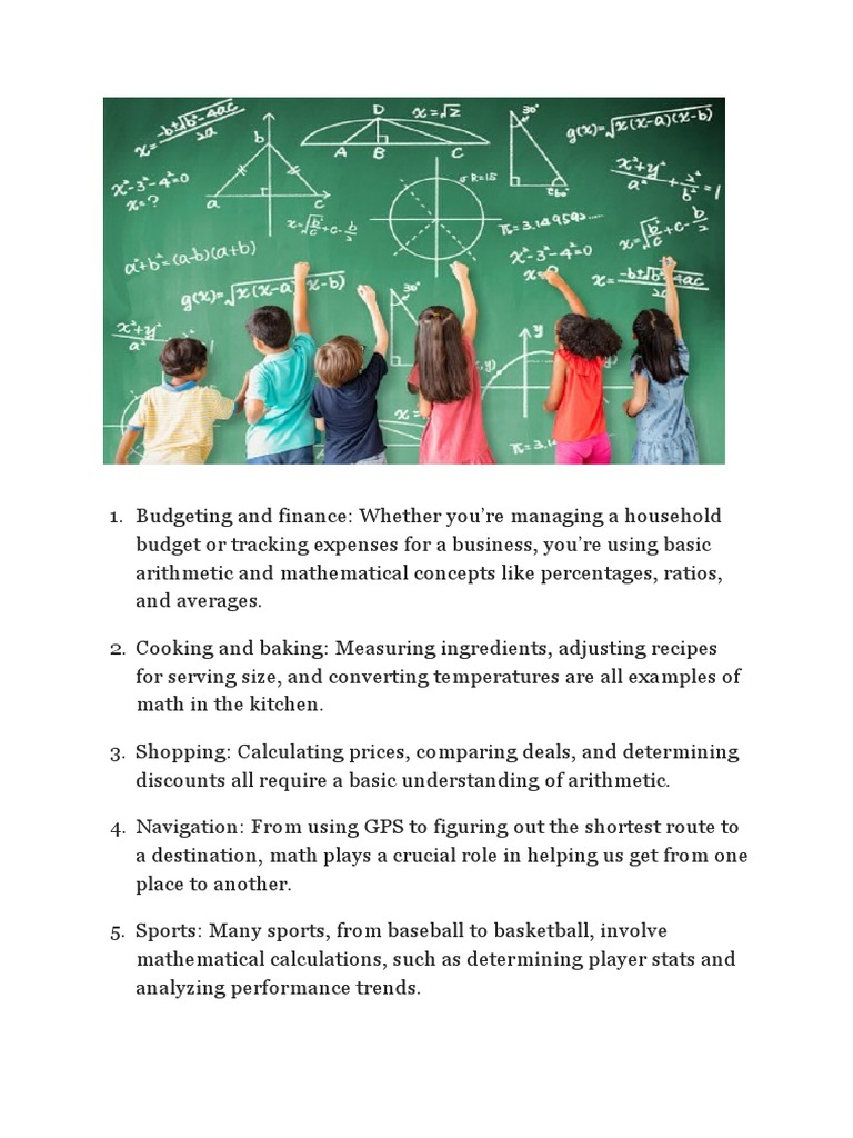 5 Ways You Use Maths in Everyday Life | PDF