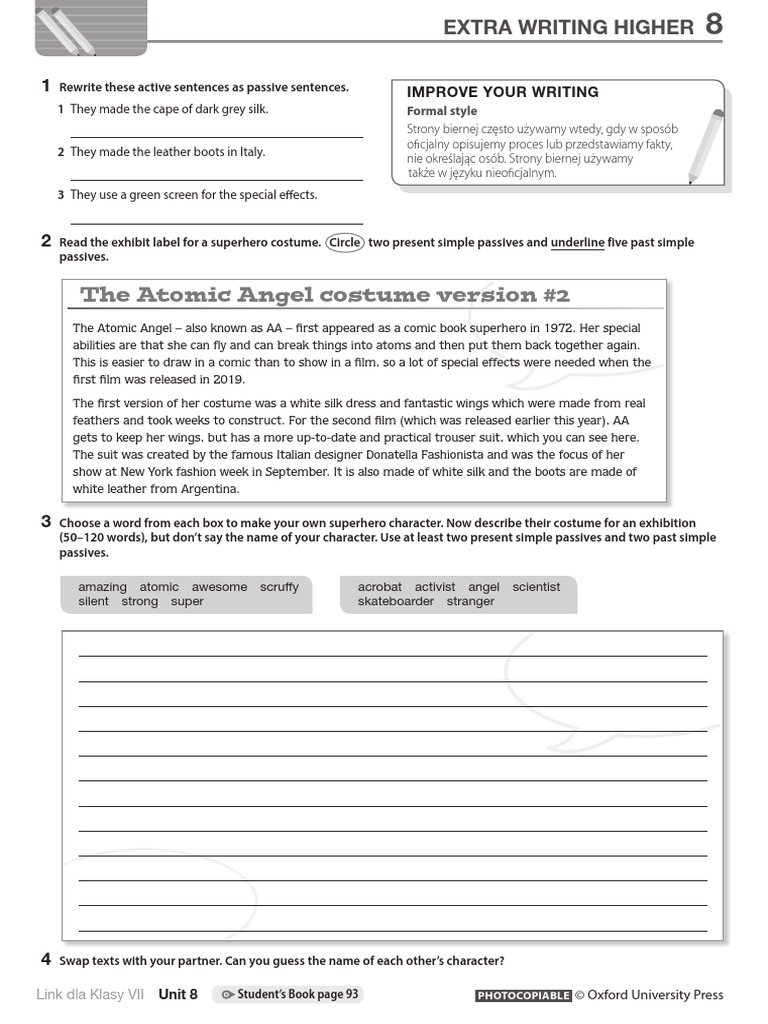 Link L7 U8 Writing Higher Ws | PDF | Fashion