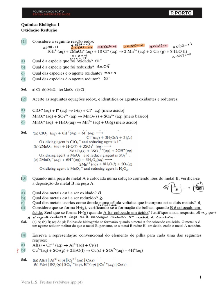 5 Ficha de Oxidação Redução - 230117 - 204311 | Download grátis PDF ...