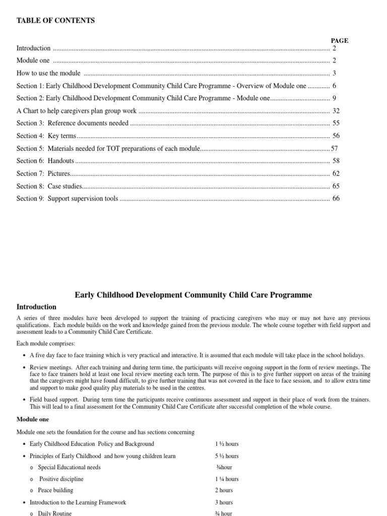 Early Childhood Development Training Module | PDF | Experience | Early ...