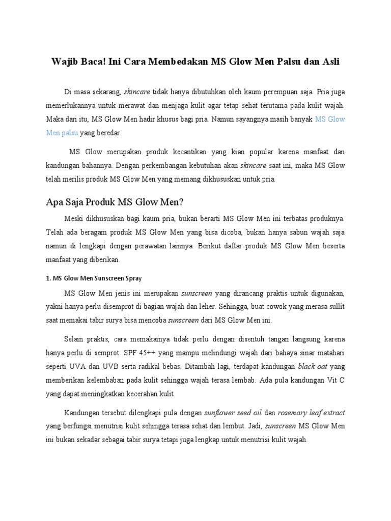 MS Glow Men 1k | PDF