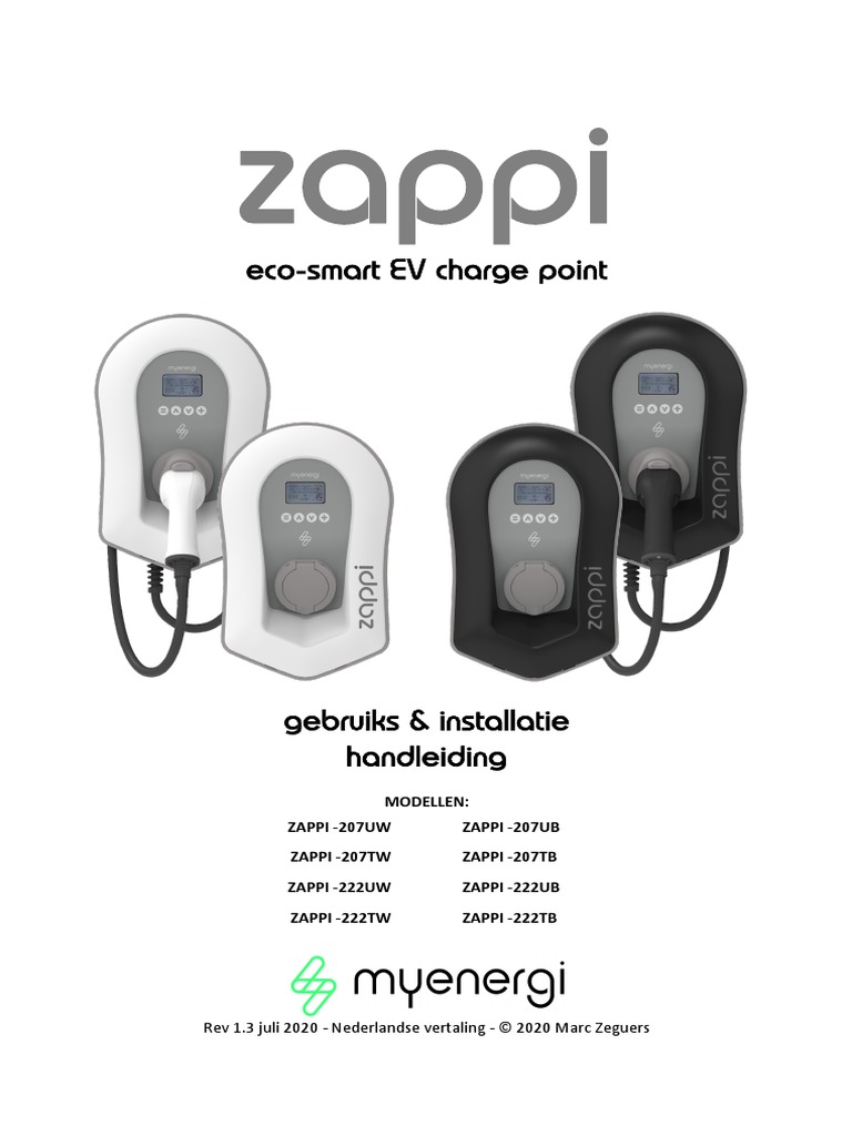 Handleiding Zappi v2 Laadstations Nederlands | PDF