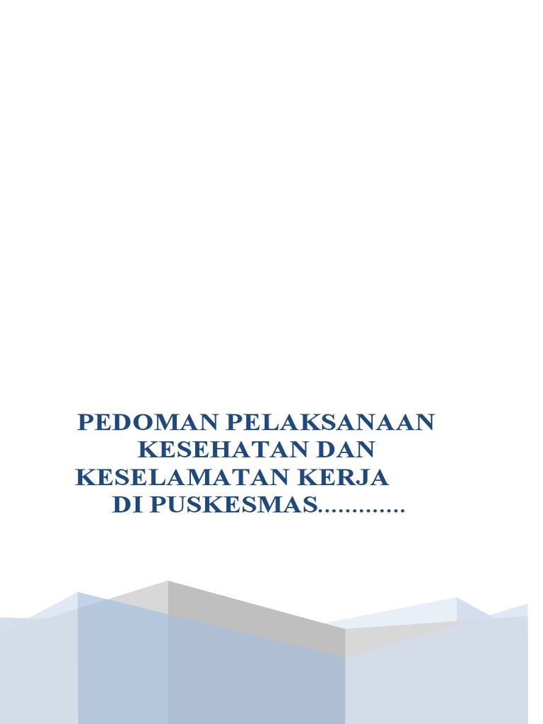 K3 Pedoman Puskesmas | PDF
