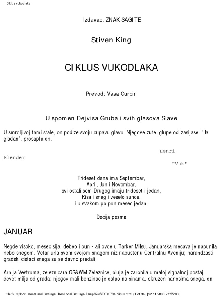 Stiven King - Ciklus Vukodlaka | PDF