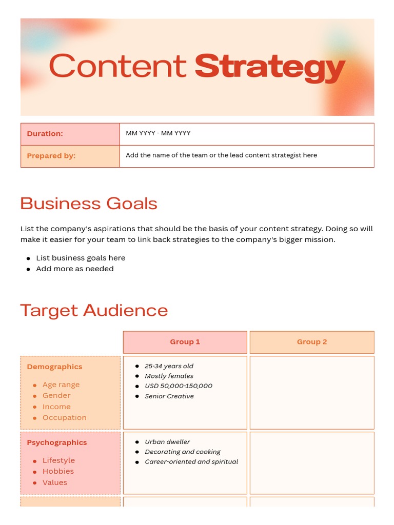 Content Strategy for Business Goals | PDF