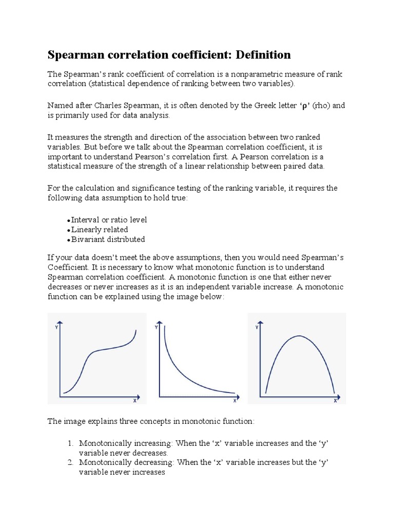 Spearman Correlation Coefficient Pdf Spearmans Rank Correlation Coefficient Multivariate