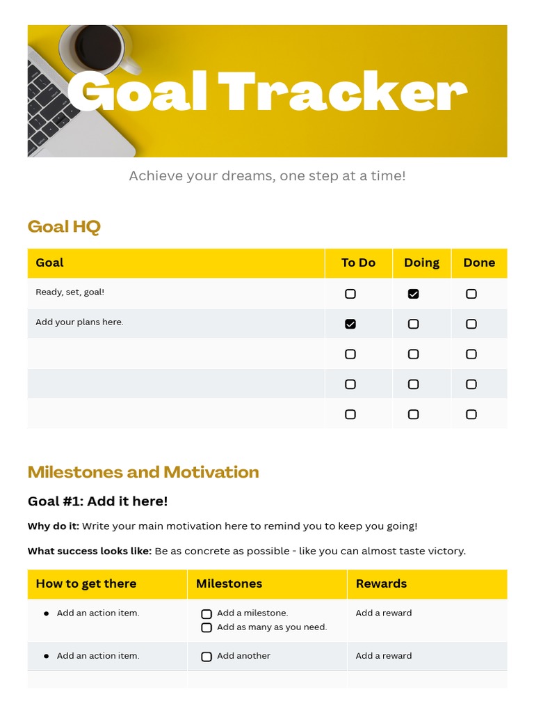 Goal Tracker | PDF | Psychology | Organizational Behavior