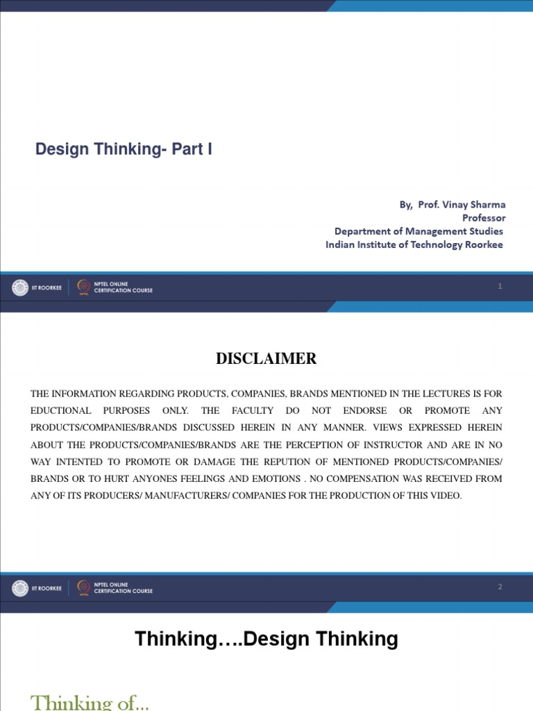 Lecture 29 - Week 6 | PDF | Design Thinking | Brand