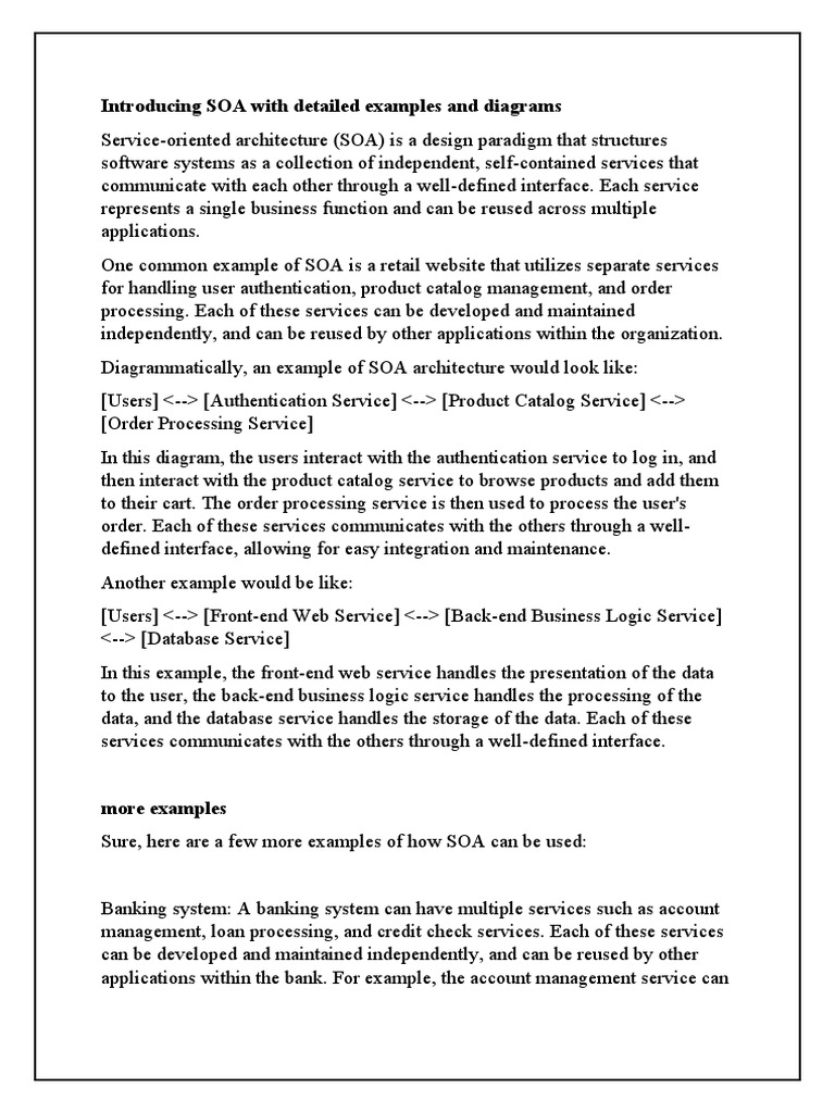 SOA Basics with Examples & Diagrams | PDF | Service Oriented ...