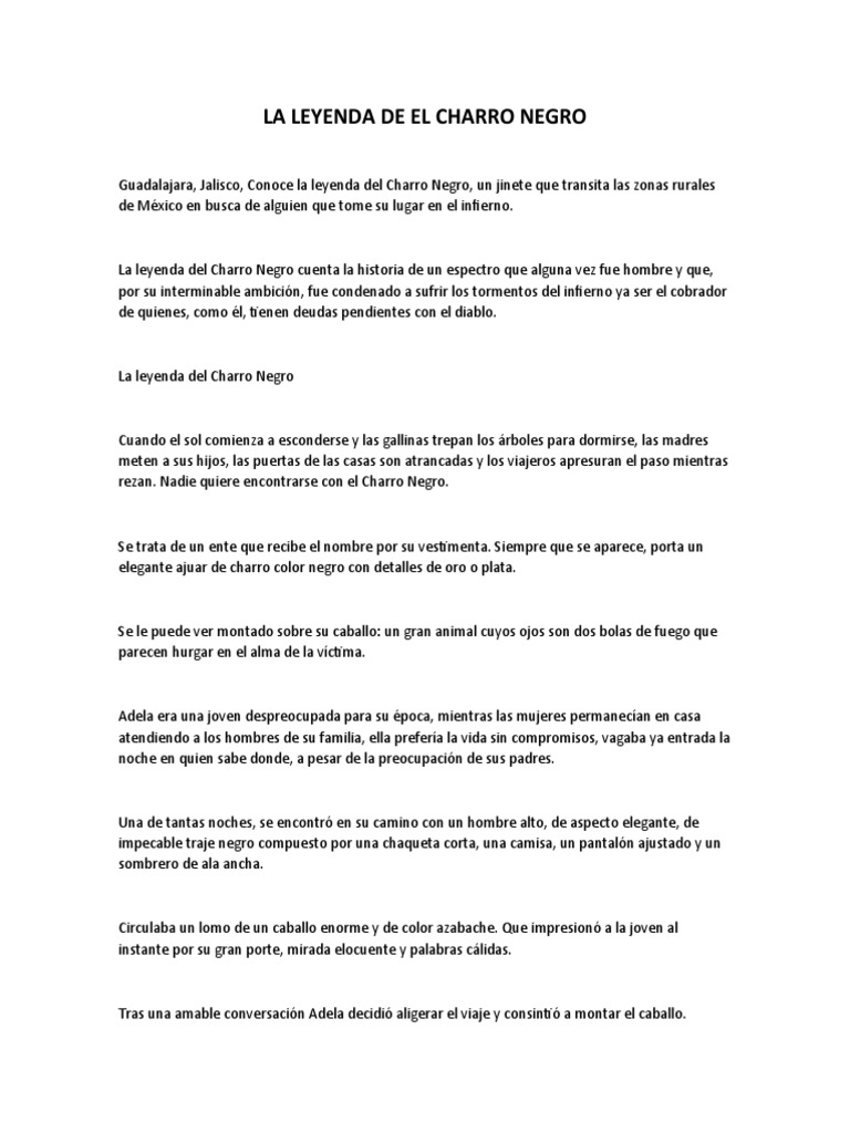 La Leyenda de El Charro Negro | PDF