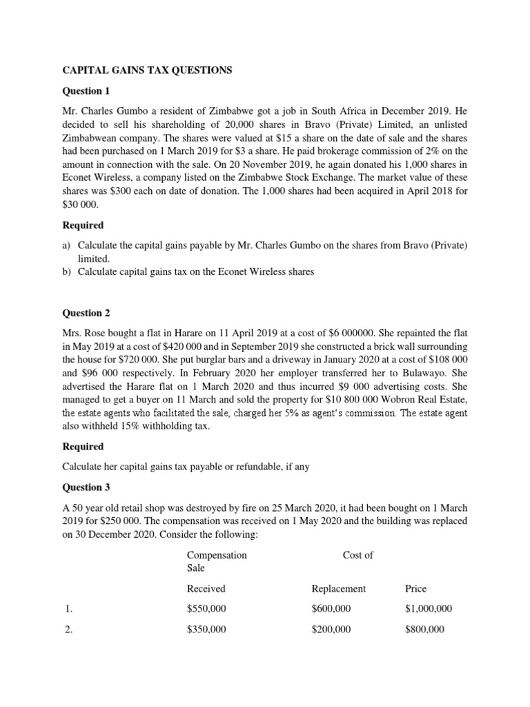 Capital Gains Tax Calculations Guide | PDF | Capital Gains Tax | Taxes