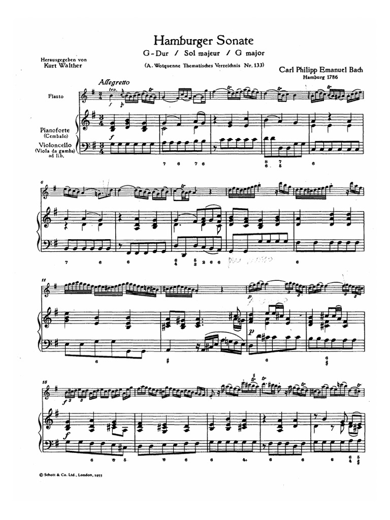 Hamburger Sonate - C.P.E. Bach | PDF | String Instruments