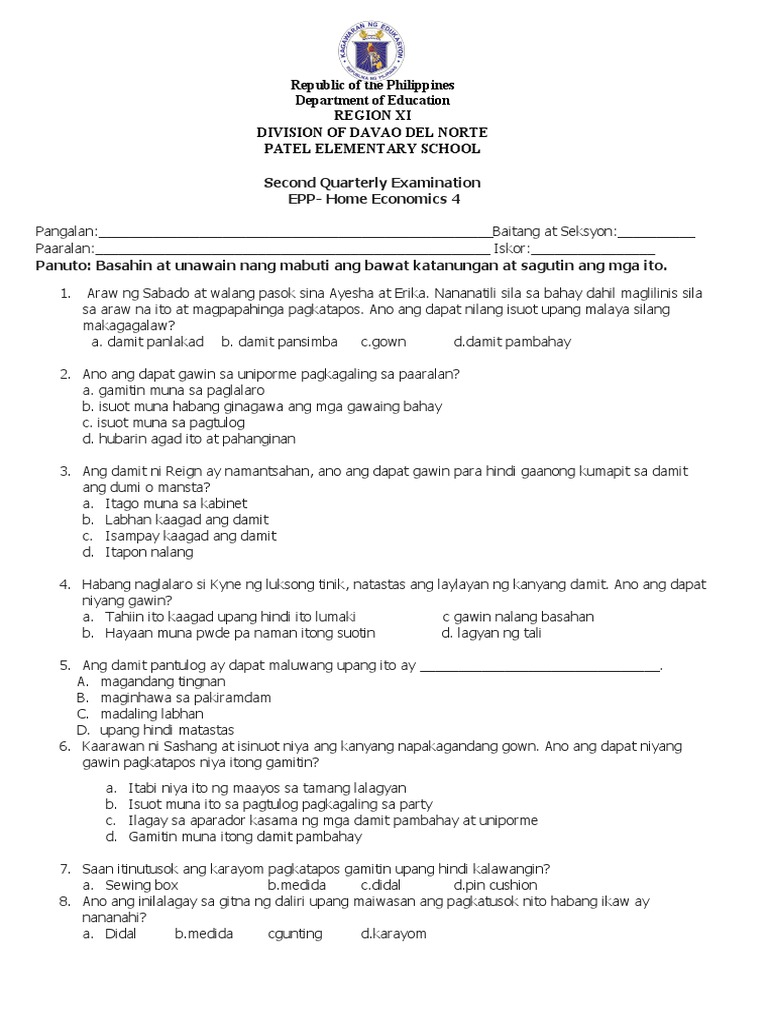 Epp 4 Quarter 2 | PDF