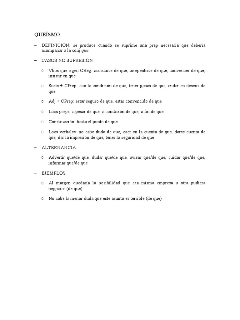 Teoría y Ejercicios Queísmo, Etc. | PDF