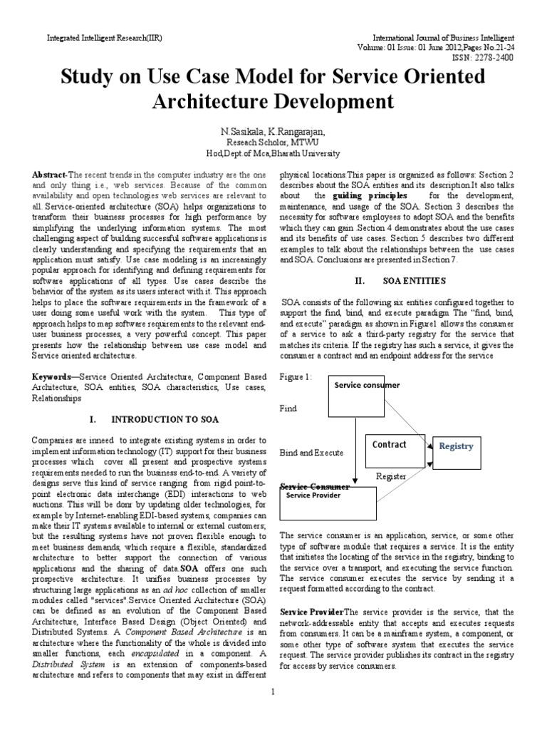 Study On Use Case Model For Service Oriented Architecture Development | PDF | Service Oriented ...