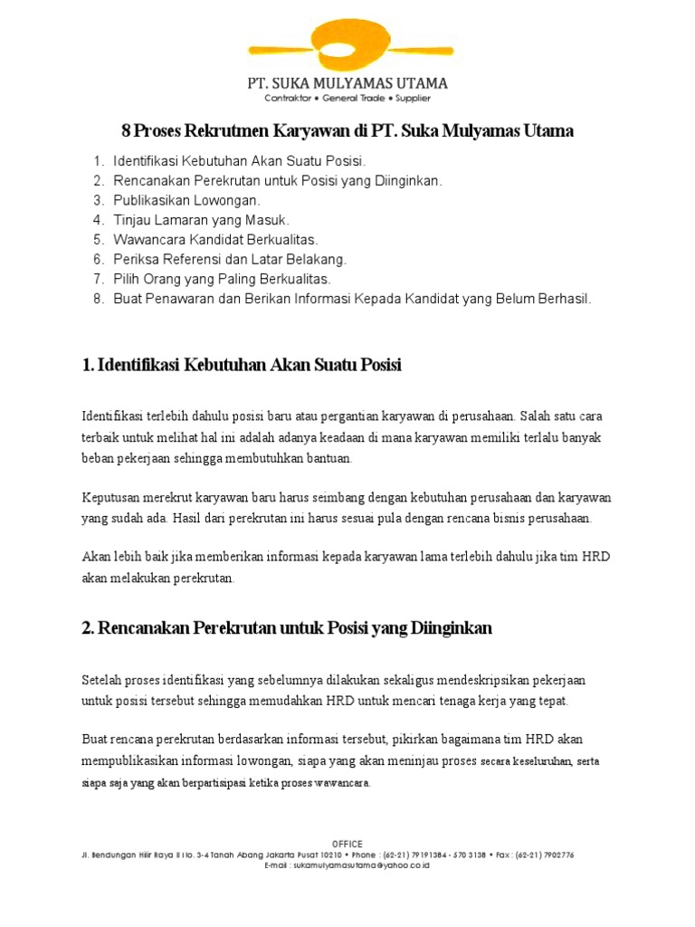 Proses Rekrut Pegawai | PDF | Bisnis | Pengelolaan Keuangan & Uang