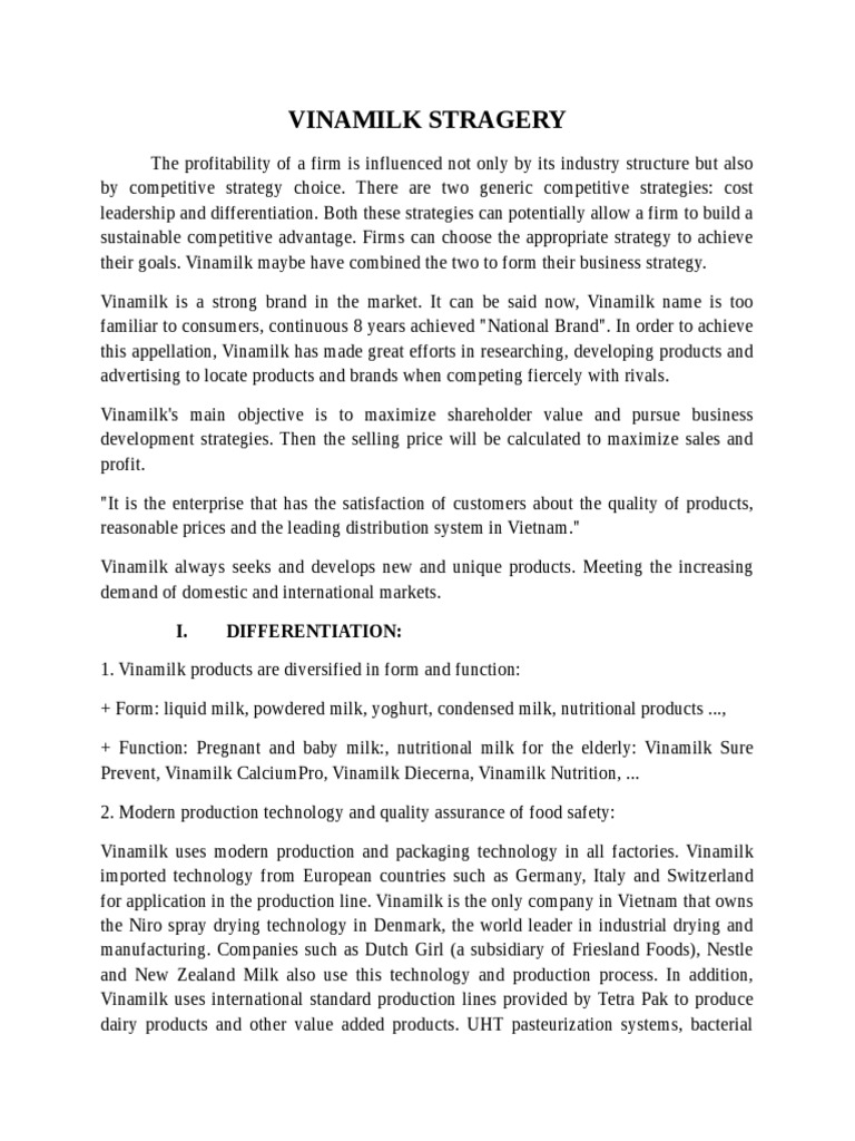 (123doc) - Phan-Tich-Chien-Luoc-Gia-Cong-Ty-Vinamilk-Ban-Anh-Viet | PDF | Brand | Pricing