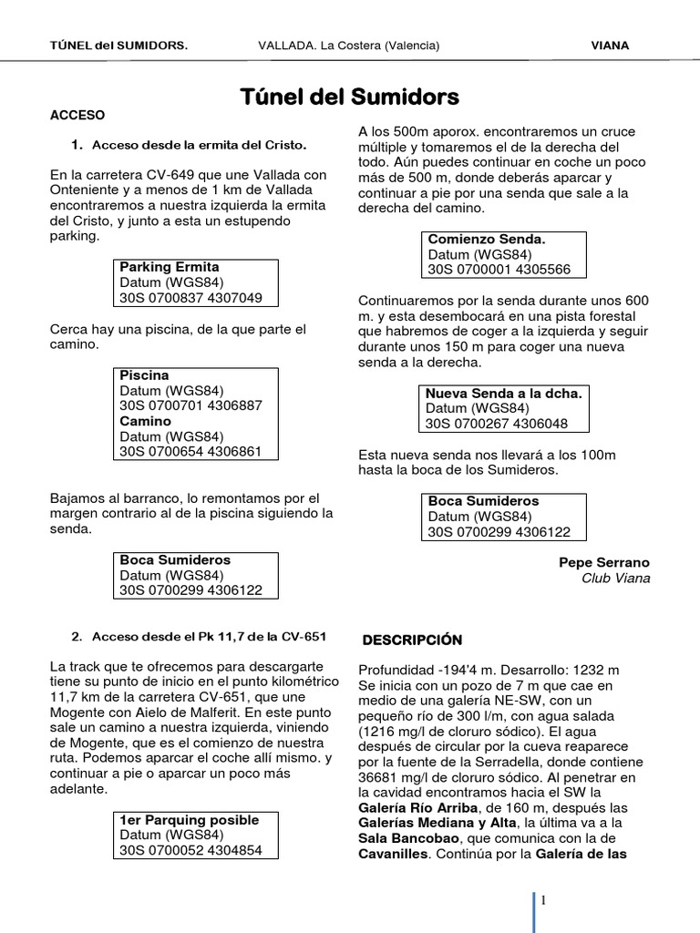 Tunel Del Sumidors | PDF