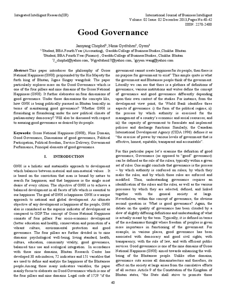 Good Governance | PDF | Governance | Government