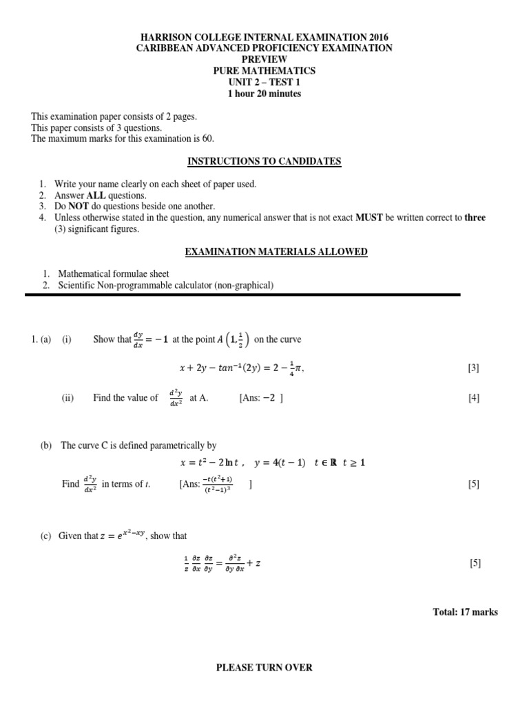 Preview Unit 2 Test 1 2016 | PDF | Numbers | Complex Number