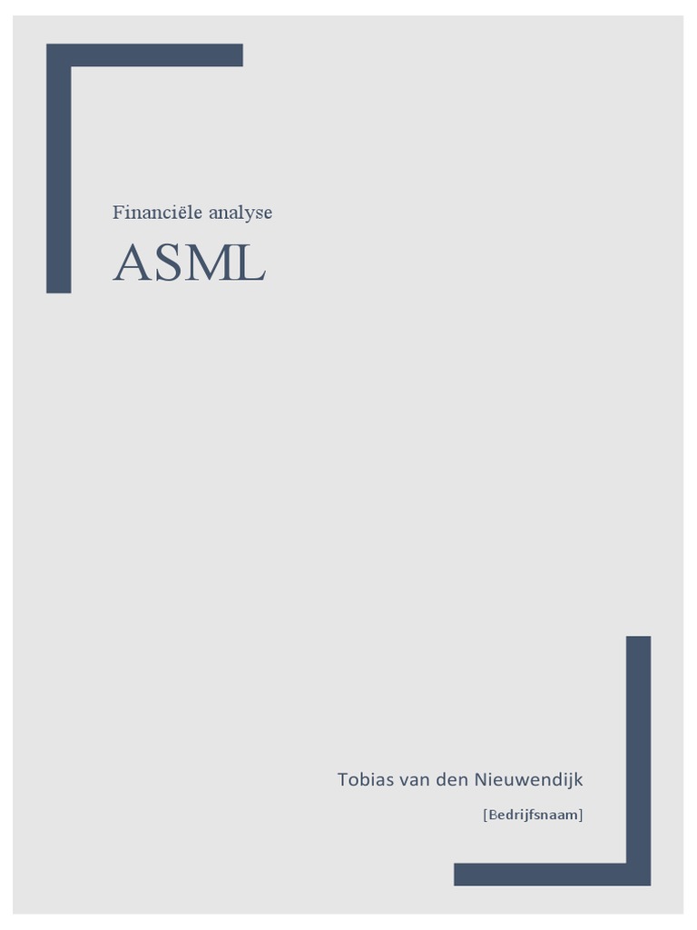 Analyse Jaarverslag ASML | PDF