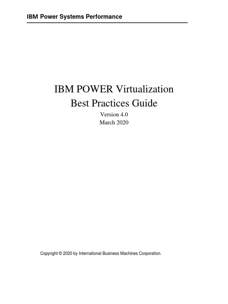IBM POWER Virtualization Best Practices Guide | PDF | Central Processing Unit | Multi Core Processor