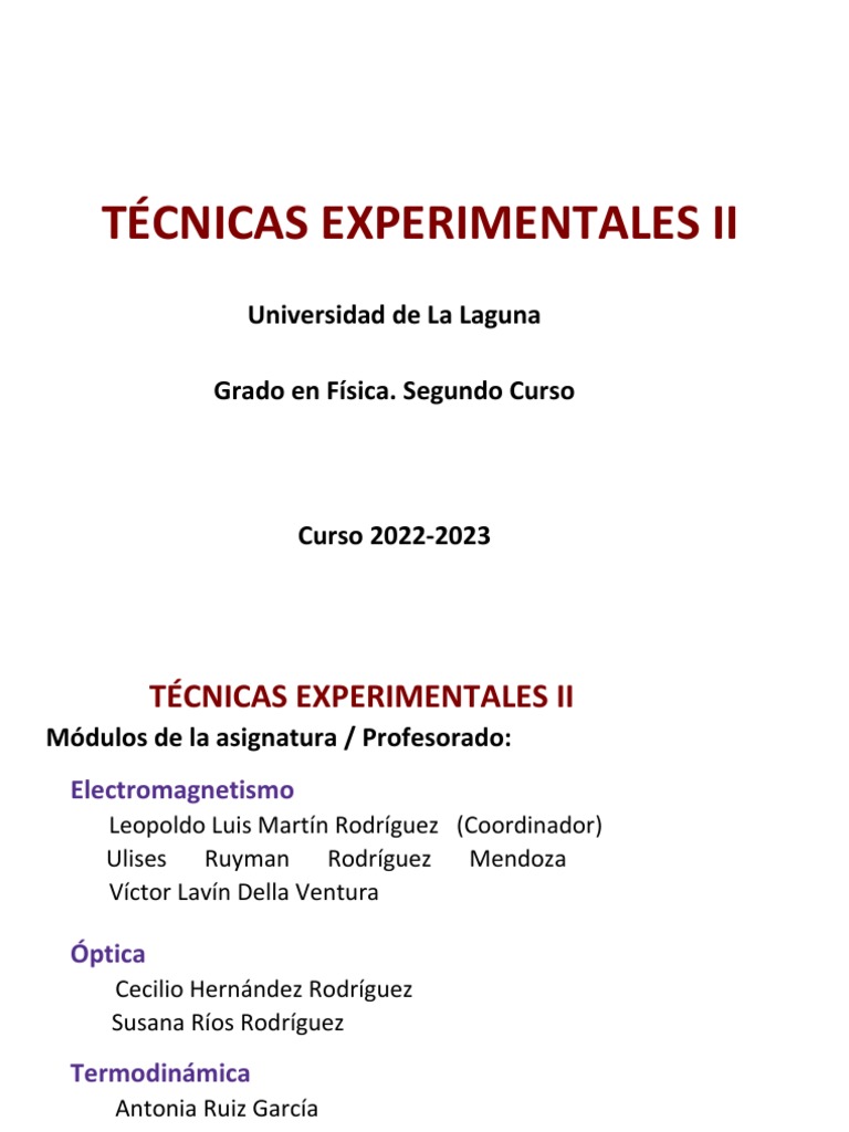 Presentacion TEC II 22-23 | PDF | Laboratorios | Science