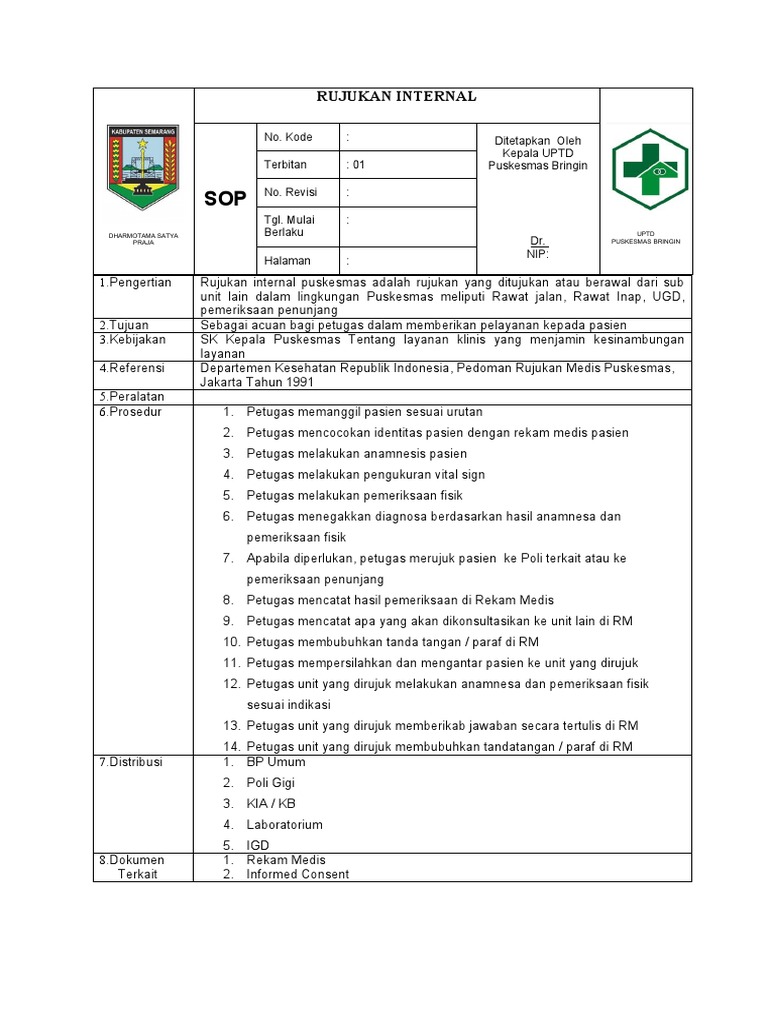 Sop Rujukan Internal | PDF
