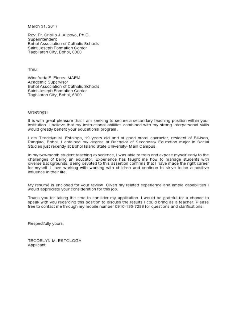 BACS Application Letter | PDF | Career & Growth | Lifestyle