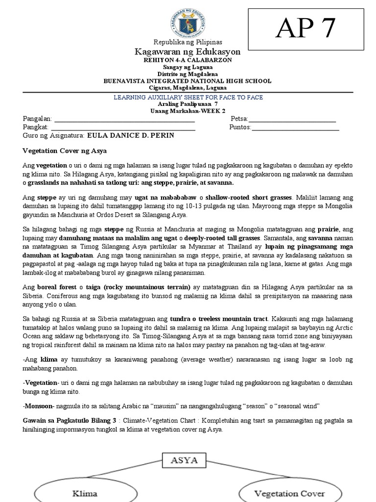 AP7 LAS Q1 Day 2 | PDF