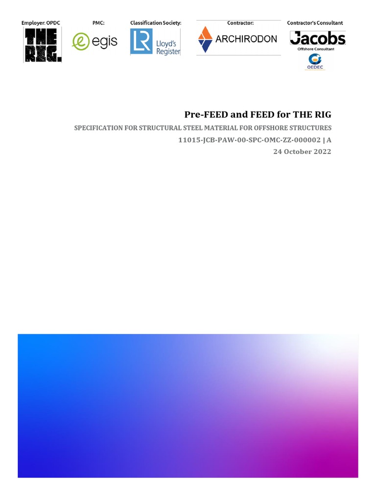 Appendix 4 - SPECIFICATION FOR STRUCTURAL STEEL MATERIAL FOR OFFSHORE ... Appendix 4 - SPECIFICATION FOR STRUCTURAL STEEL MATERIAL FOR OFFSHORE ...