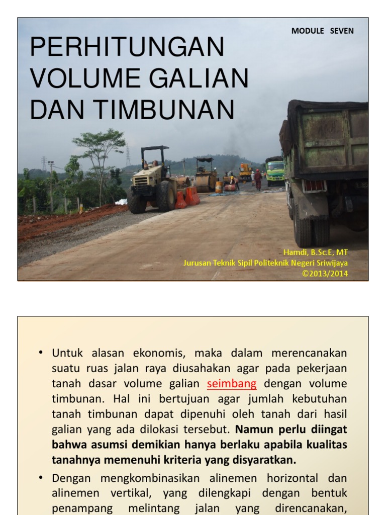 Modul Geo-07 Perhitungan Volume Galian Dan Timbunan | PDF