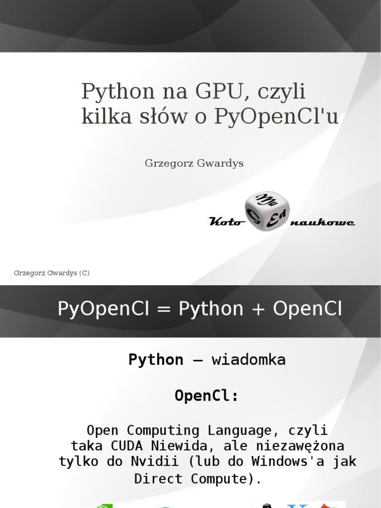 Python Na GPU, Czyli Kilka Słów o PyOpenCl'u | PDF Python Na GPU, Czyli Kilka Słów o PyOpenCl'u | PDF