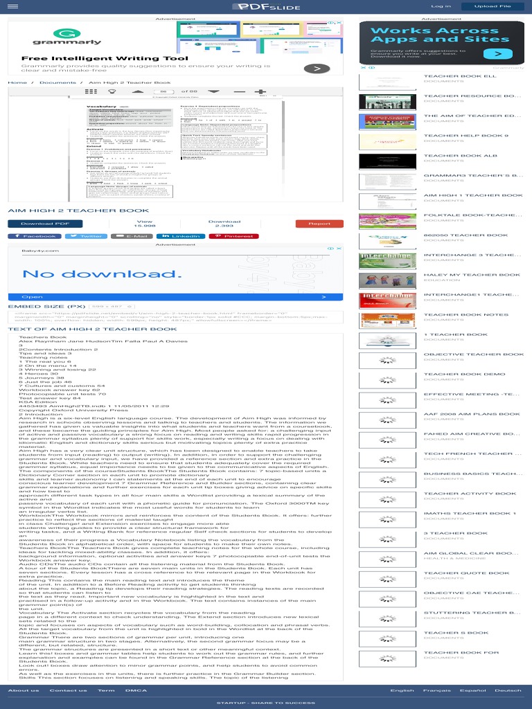 (PDF) Aim High 2 Teacher Book | PDF | Preposition And Postposition | Word