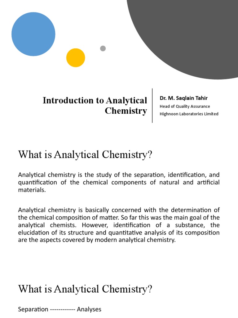 Introduction To Analytical Chemistry | PDF | Analytical Chemistry | Detection Limit