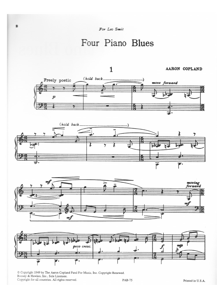 Copland Four Piano Blues | PDF