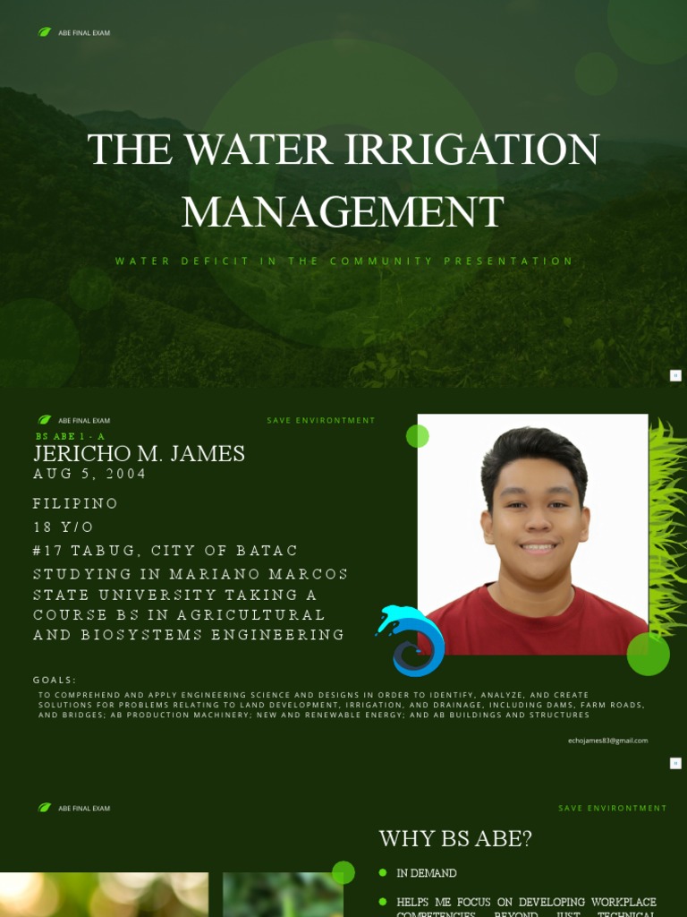 The Water Irrigation Management - Abe Final Exam - Jerichojames | PDF | Water | Water Resources