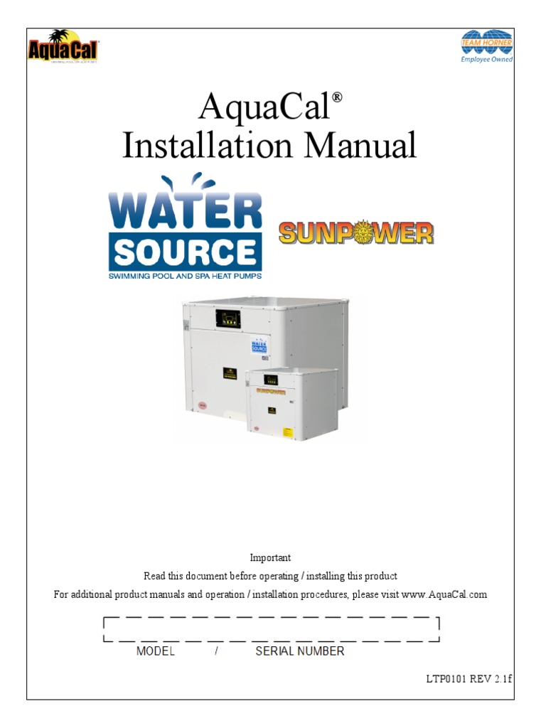 Water Source Installation Manual LTP0101 Rev 2.1f | PDF | Pump | Mains ...