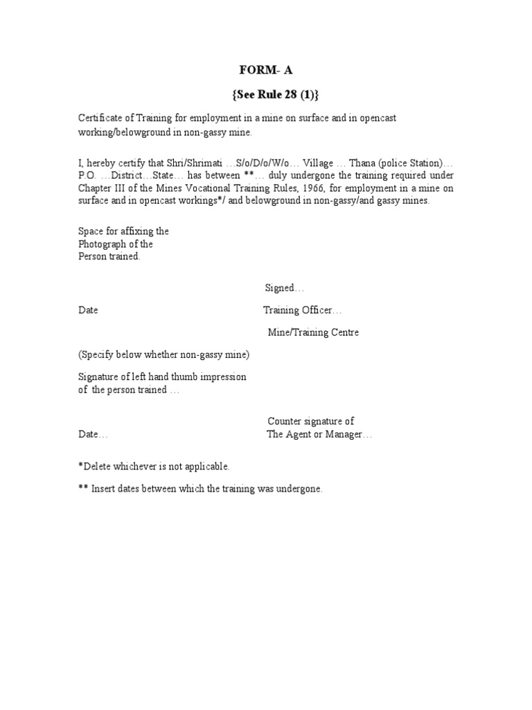 All Forms Mines Vocational Training Rules 1966 | PDF | Welding ...