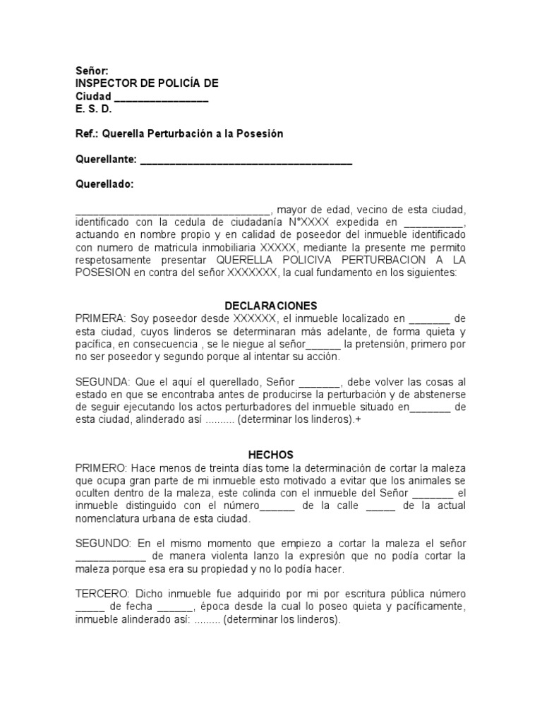 Modelo Querella | PDF | Queja | Justicia Modelo Querella | PDF | Queja | Justicia