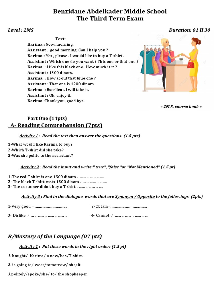 2ms 3rd Term Exam | PDF | Linguistics