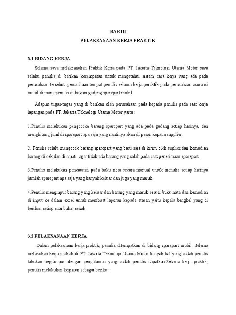 Kerja Praktek Riri Ferial | PDF