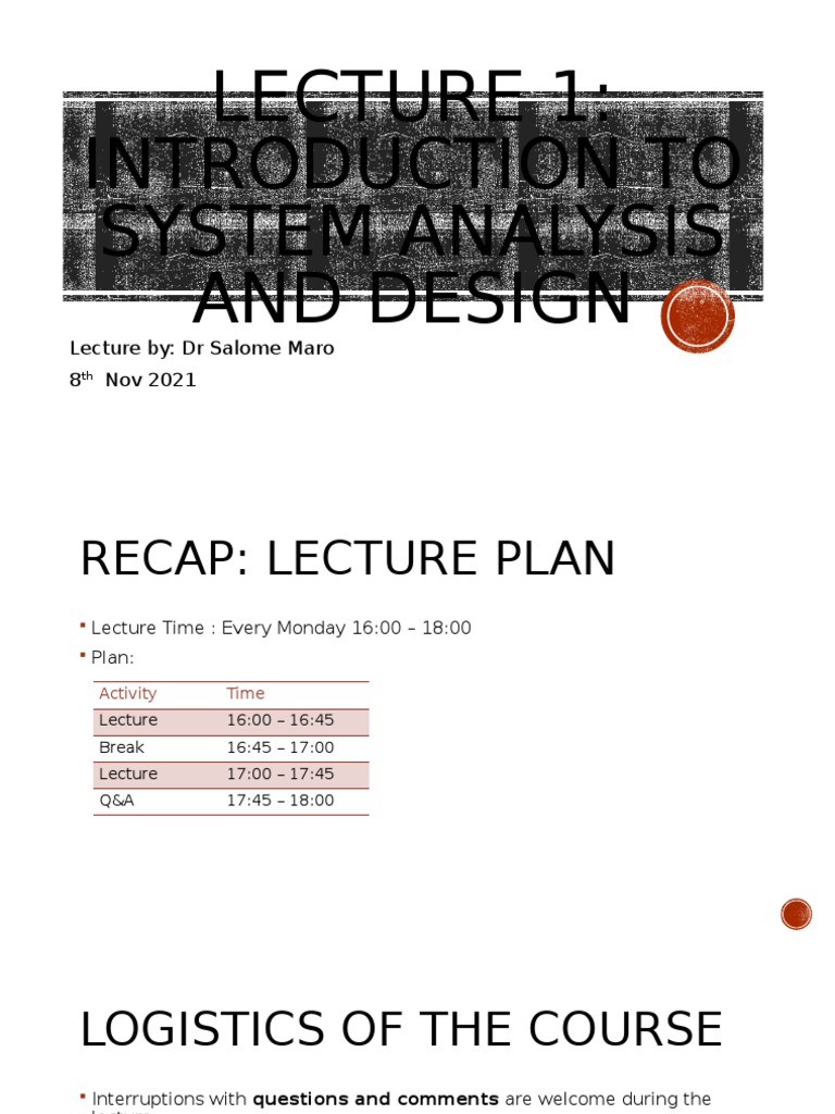 IS236 Lecture 1 | PDF | Databases | Software Development Process