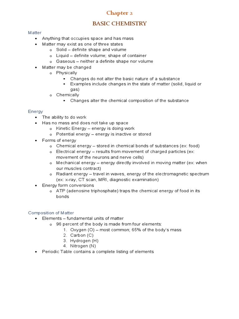 Chapter 2 - Basic Chemistry | PDF | Chemical Bond | Ion Chapter 2 - Basic Chemistry | PDF | Chemical Bond | Ion