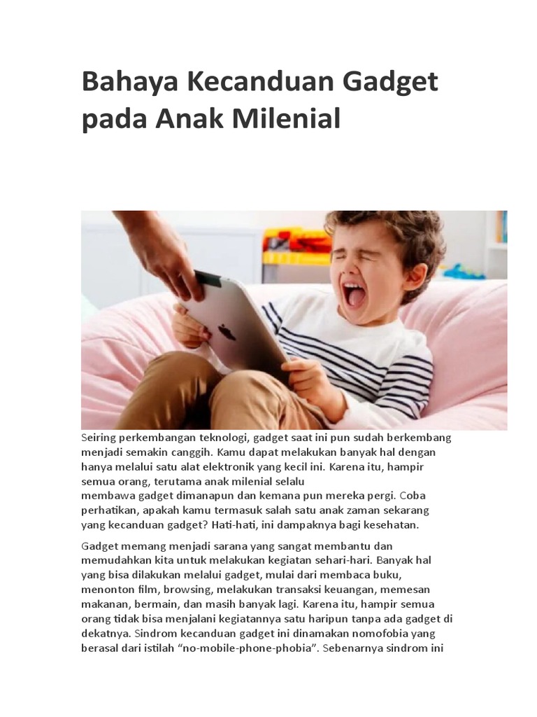 Bahaya Kecanduan Gadget pada Anak | PDF